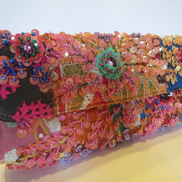 Laura lee's designs | Bags | Laura Lees Designs Floral Sequins Fabric ...